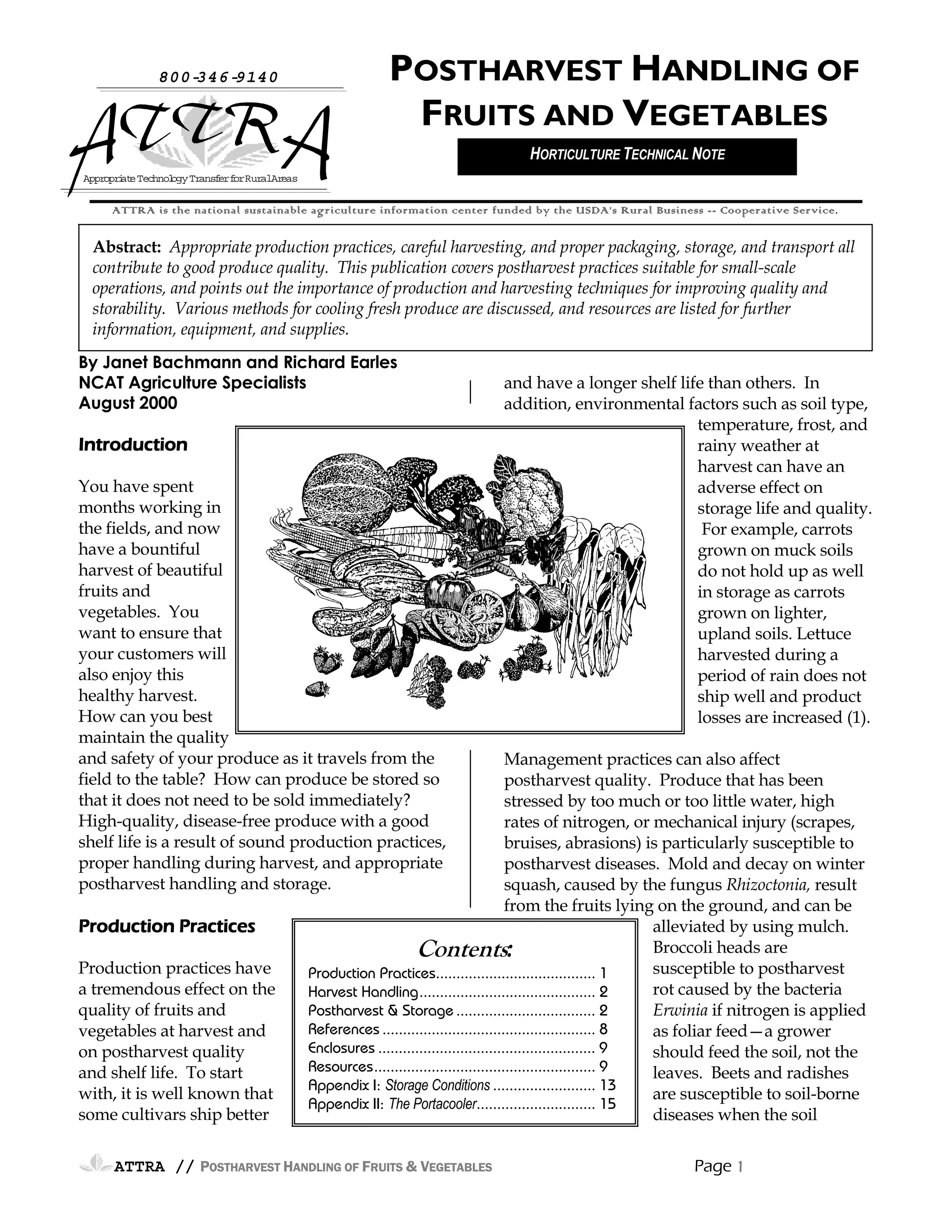 Postharvest Handling of Fruits and Vegetables | PDF