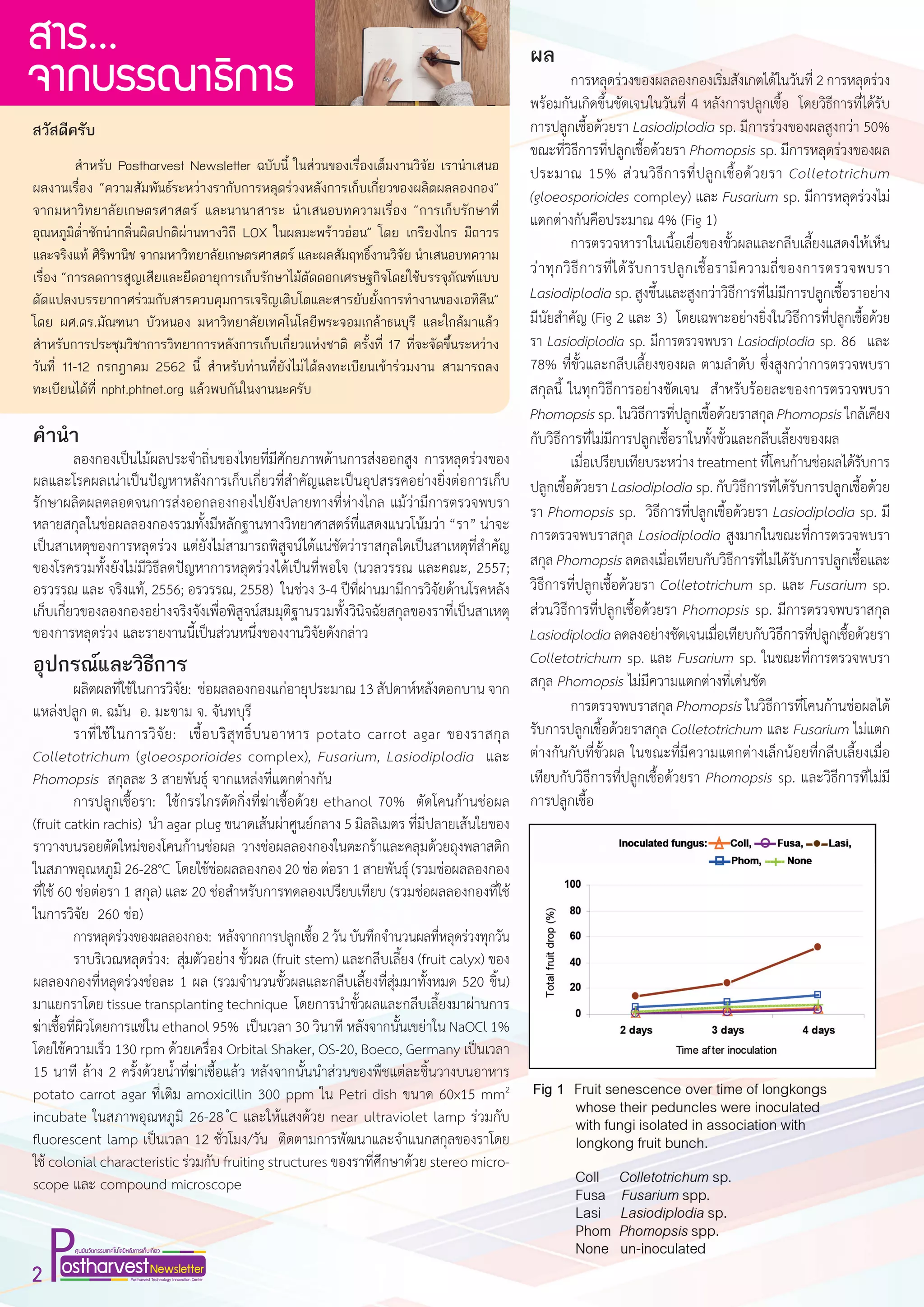Postharvest Newsletter ปีที่ 18 ฉบับที่ 2 เมษายน - มิถุนายน 2562 | PDF