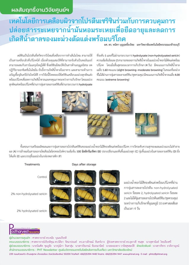 Postharvest Newsletter ปีที่ 18 ฉบับที่ 3 กรกฎาคม – กันยายน 2562 | PDF