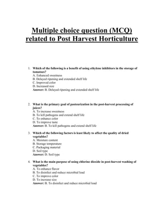 Essential Harvesting Techniques: 50 Multiple Choice Questions for ...