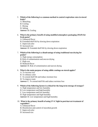 Essential Harvesting Techniques: 50 Multiple Choice Questions for Agricultural Mastery" | PDF