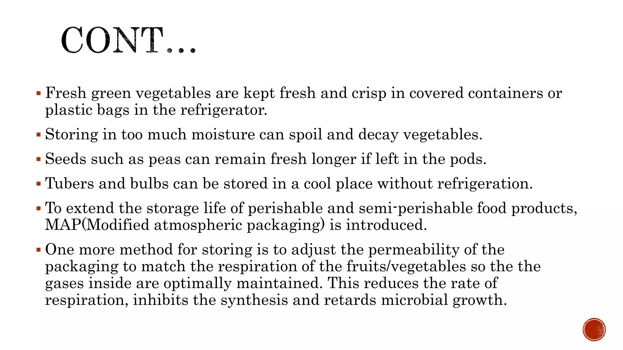 Postharvest changes in fruits and vegetables | PPTX