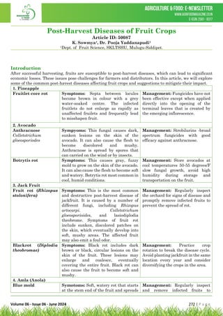 Postharvest diseases of fruit crops. pdf | PDF