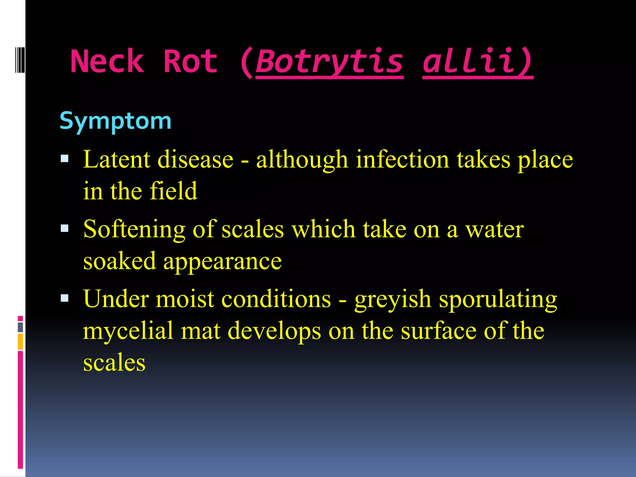 Post harvest diseases of vegetables | PPTX