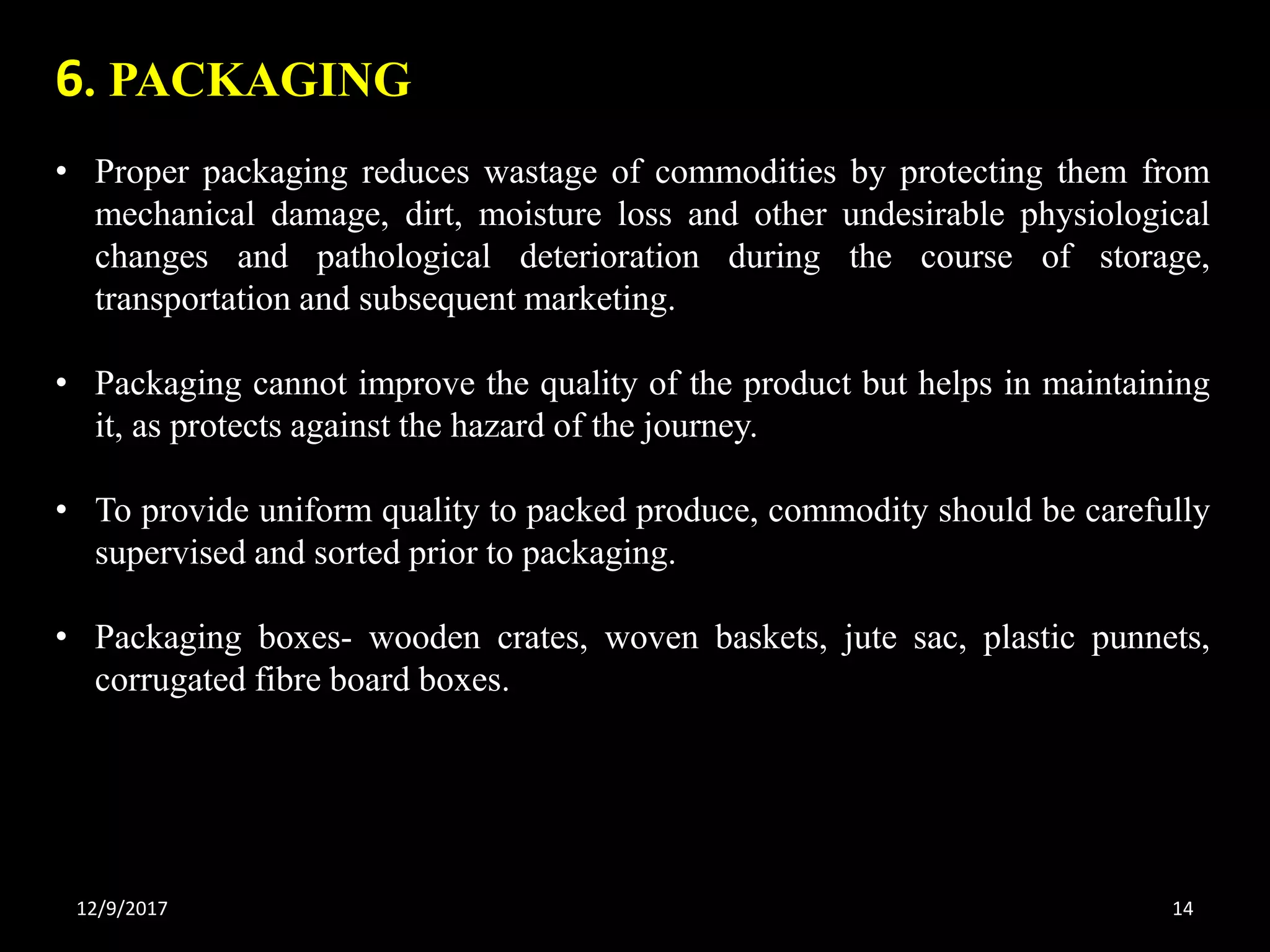 Post harvest handling and transportation | PPTX