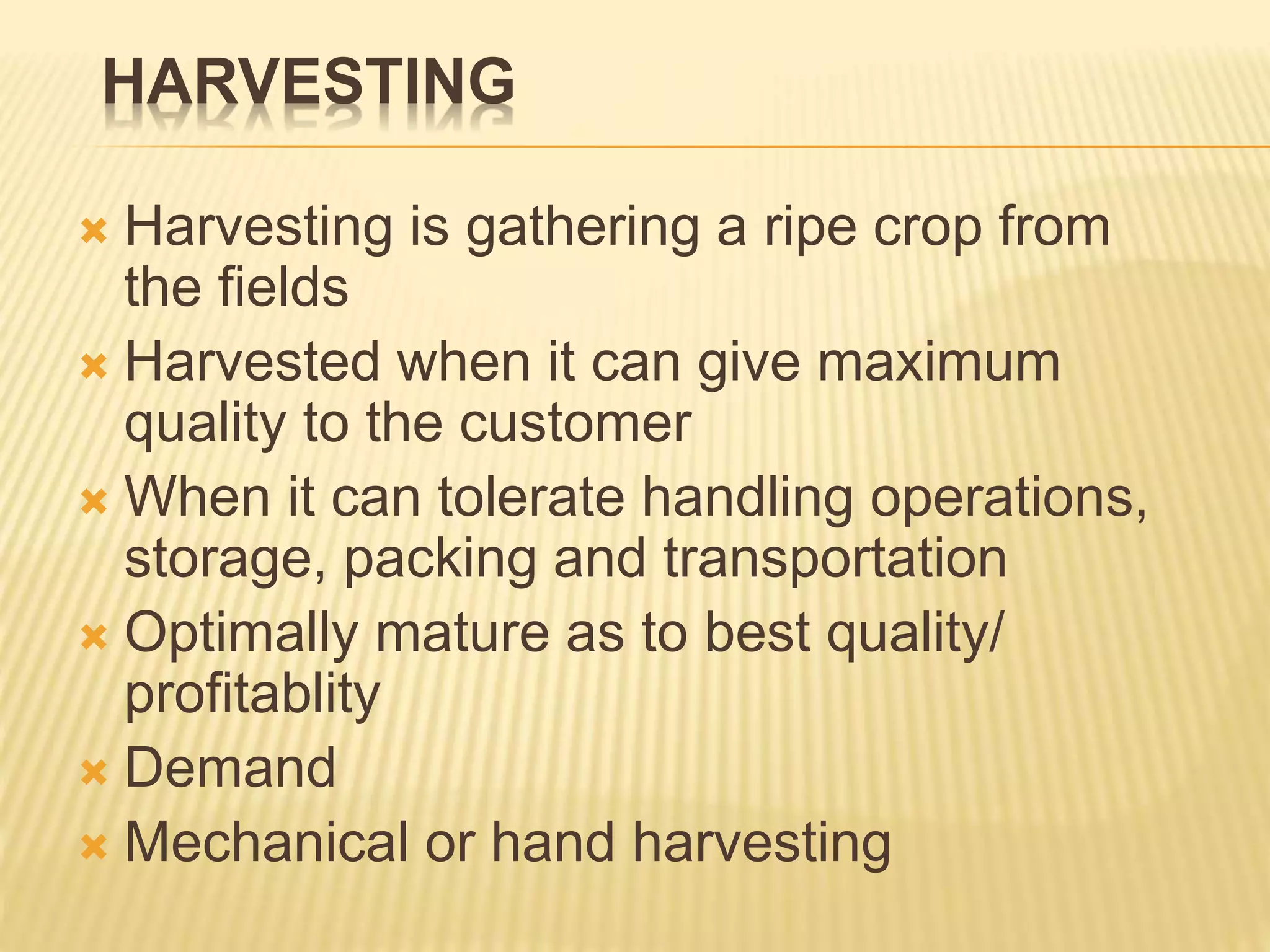 Post harvest handling of vegetables | PPTX