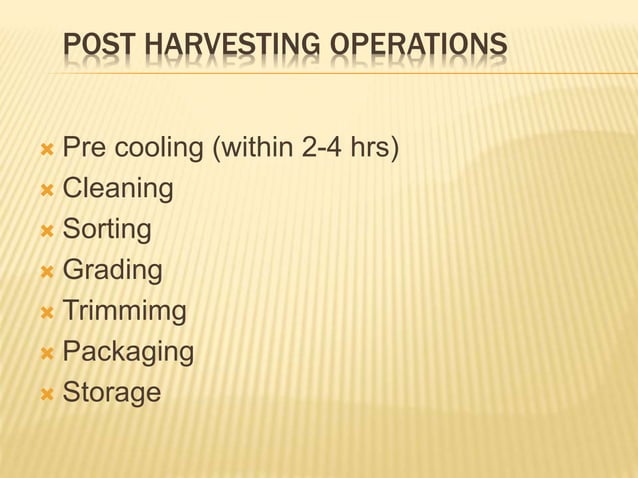 Post harvest handling of vegetables | PPTX