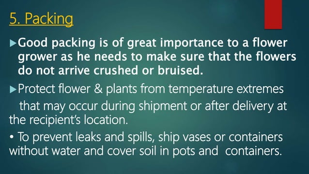 Post harvesting handling of flowers | PPTX