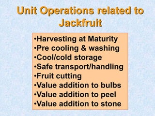 Post harvest management and value addition of jack fruit | PPT