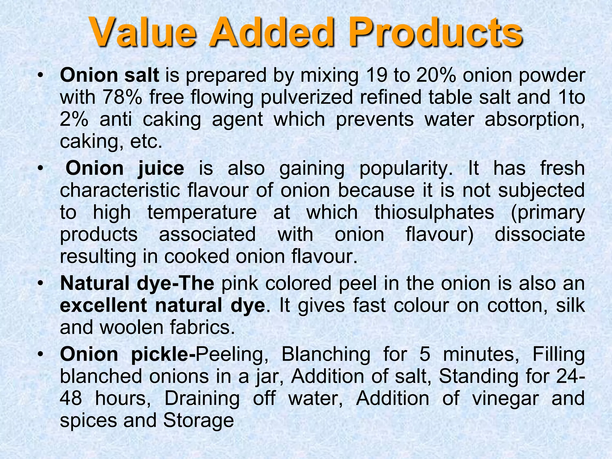 Post harvest management and value addition of onion | PPT
