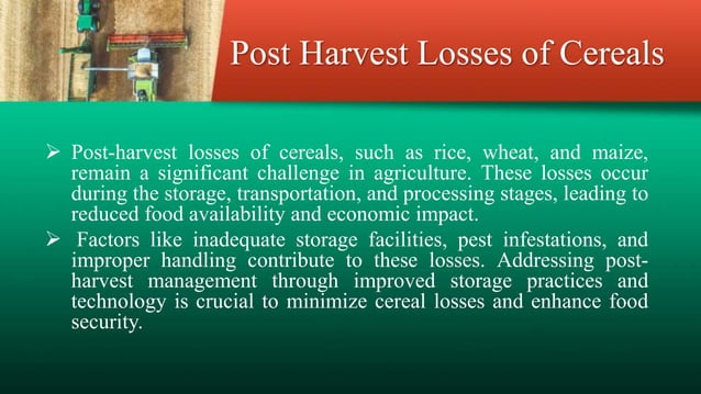 POST HARVEST TECHNOLOGY.pptx | Agriculture | Industries