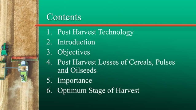 POST HARVEST TECHNOLOGY.pptx | Agriculture | Industries