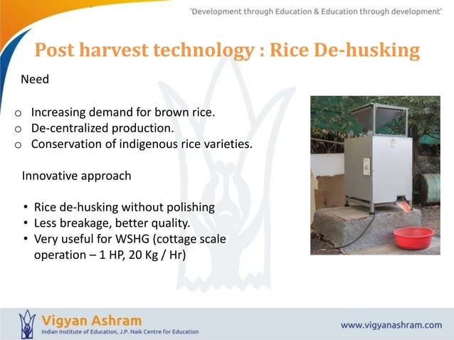 Post harvest technology rice de husking | PPTX