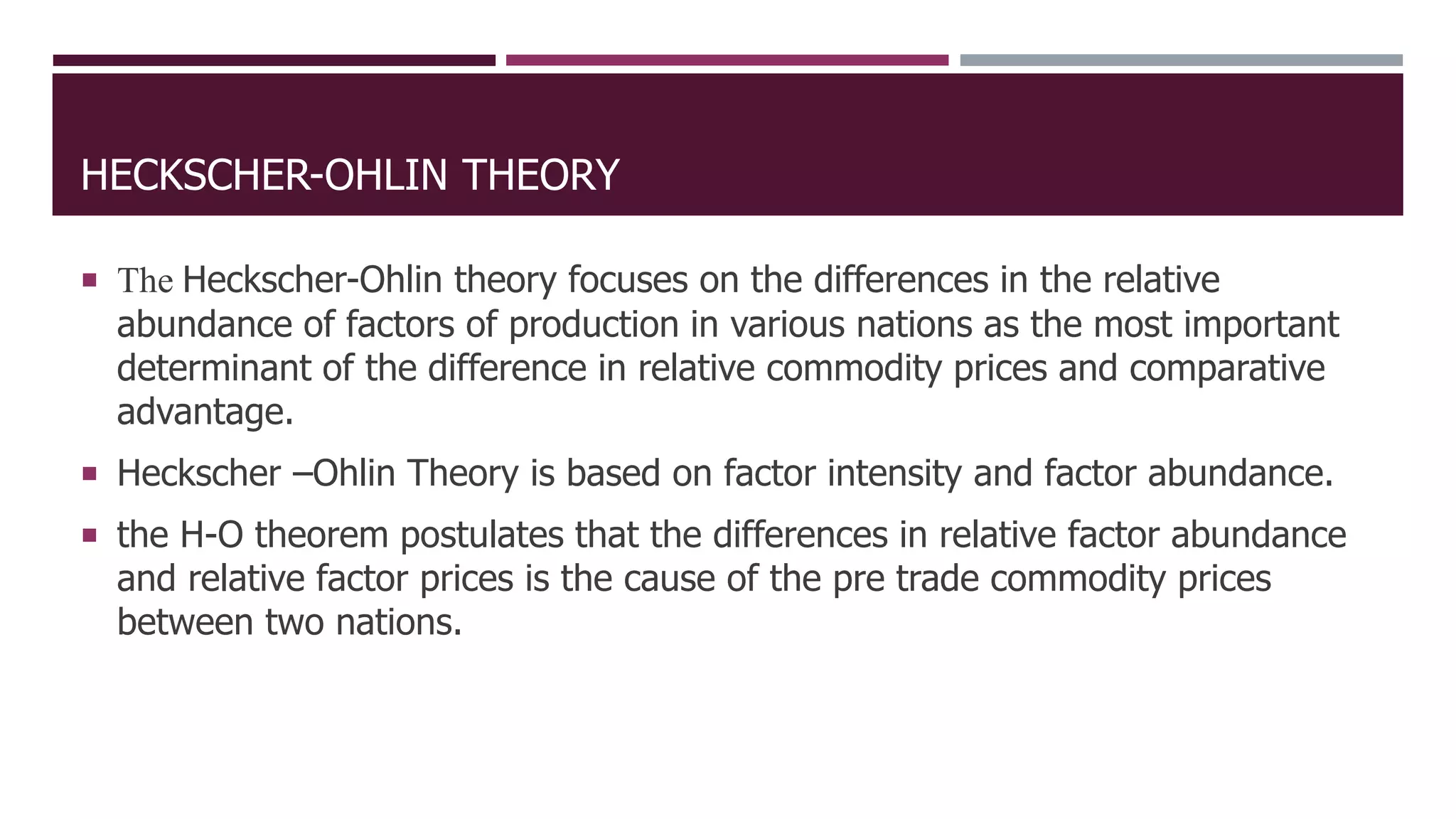 Post Heckscher Ohlin Theories | PDF