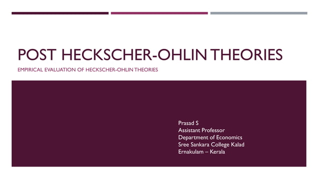 Post Heckscher Ohlin Theories | PDF