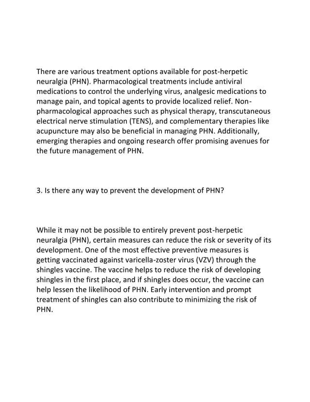 Postherpetic neuralgia.docx | Physical Therapy | Wellness