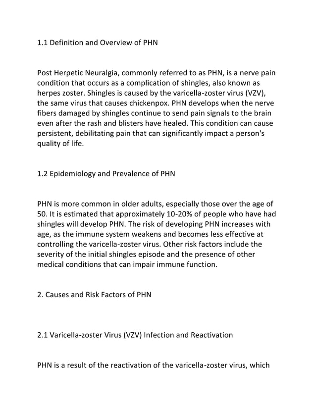 Postherpetic neuralgia.docx | Physical Therapy | Wellness