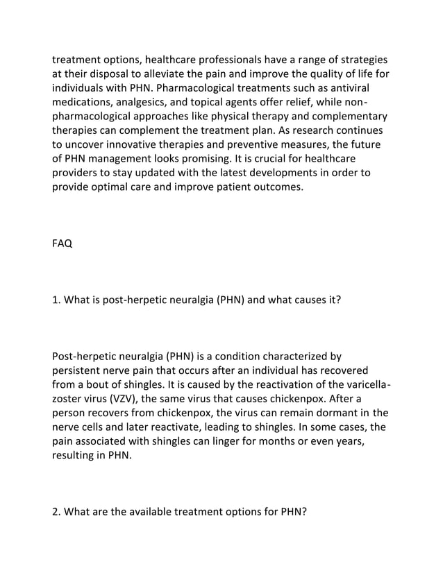 Postherpetic neuralgia.docx | Physical Therapy | Wellness