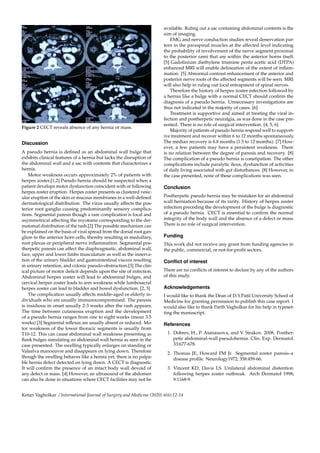 Postherpetic pseudohernia: Acase report. | PDF