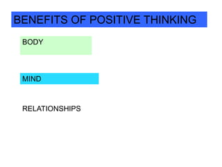 Positive thinking - self empowerment | PPT | Mental Health | Diseases ...