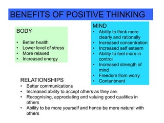 Positive thinking - self empowerment | PPT | Mental Health | Diseases ...