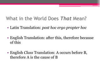 Post hoc fallacy | PPTX