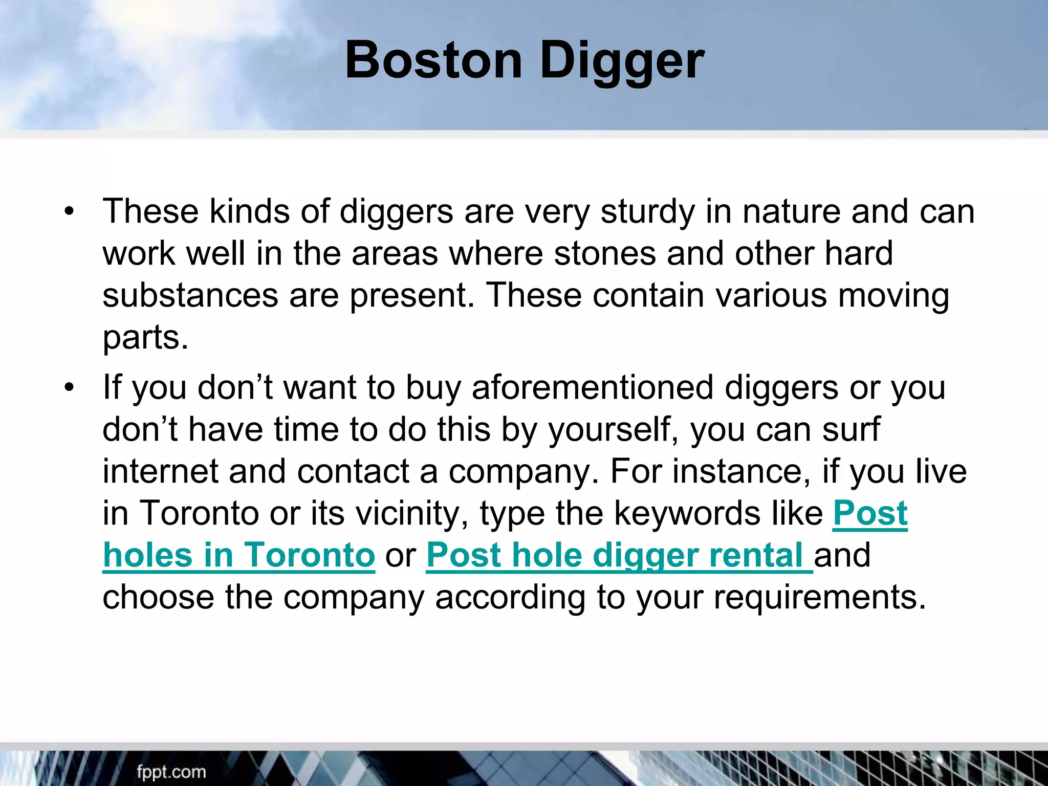 The Post hole diggers | PPTX