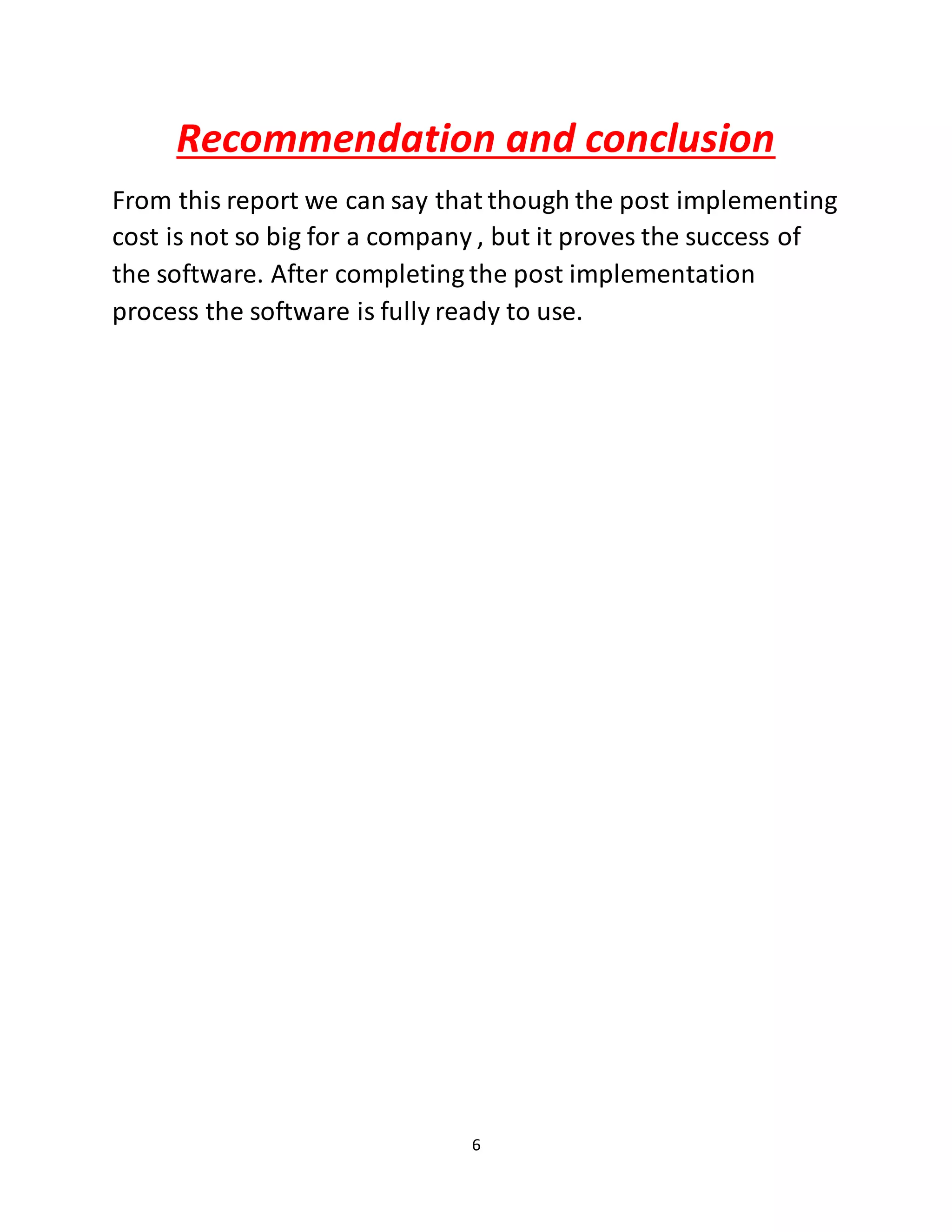 Post implementation | DOCX