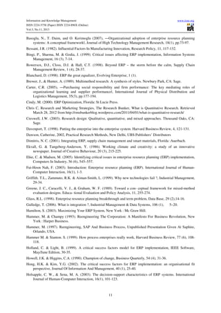Post implementation performance evaluation of enterprise resource ...