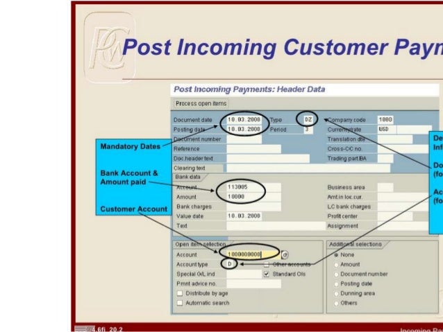 Post incoming payment