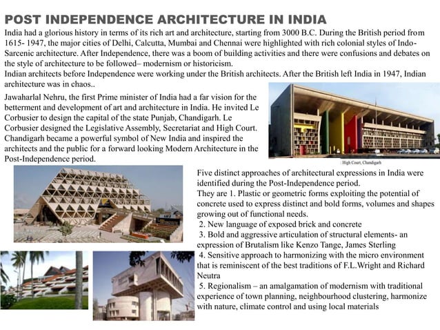 Post Independence architecture in India | PPTX | Houses | Real Estate