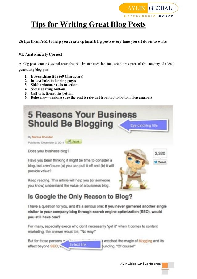 Guidelines for Great Blog Posts | Posting Guidelines