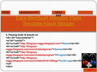 Cara Membuat menu Bar | PPT
