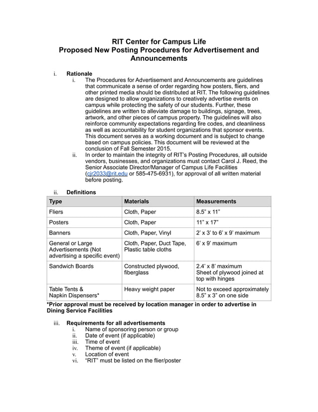 RIT Posting procedures | PDF