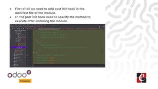 Post init hook in the odoo 17 ERP Module | PPTX