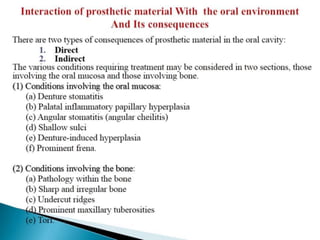 Post insertion problems in complete denture part ii | PPTX