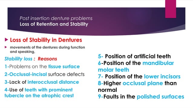Post Insertion Problems in Complete Dentures.pptx