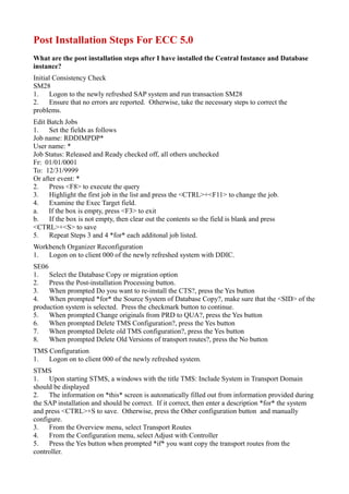 Postinstalltion | DOC