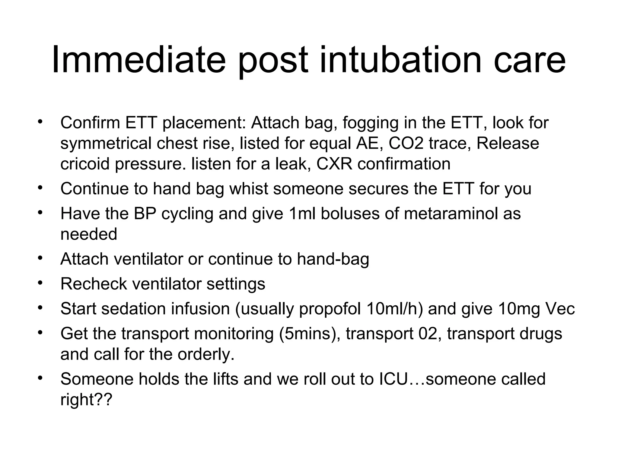 Post intubation care | PPT
