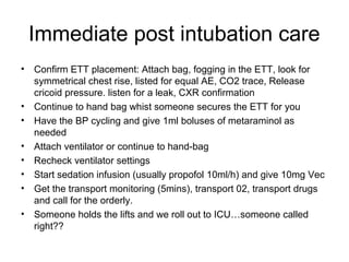 Post intubation care | PPT