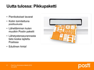 Postin uudet innovaatiot verkkokaupan mahdollistajana | PPT
