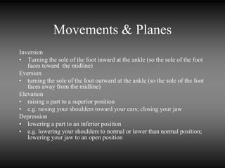 Anatomical Postion and plane (Biomechanics) | PPT