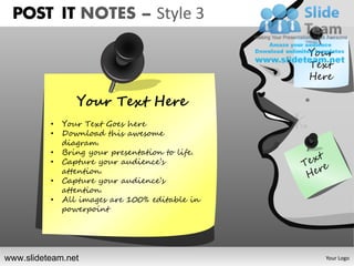 Post it notes design 3 powerpoint ppt templates. | PPT