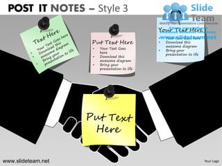 Post it notes design 3 powerpoint ppt templates. | PPT