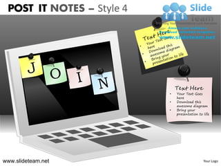 Post it notes design 4 powerpoint ppt templates. | PDF