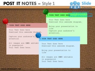 Post it notes on blackboards design 1 powerpoint ppt slides. | PPT