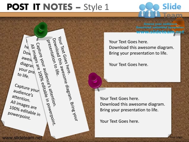 Post it notes on blackboards style design 1 powerpoint presentation ...