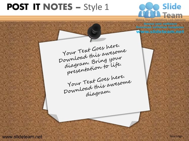 Post it notes on blackboards style design 1 powerpoint presentation ...