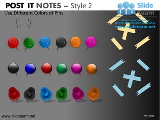 Post it notes pinned on board design 2 powerpoint ppt templates. | PDF ...