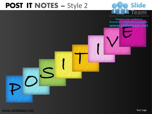 Post it notes pinned on board style design 2 powerpoint ppt templates ...
